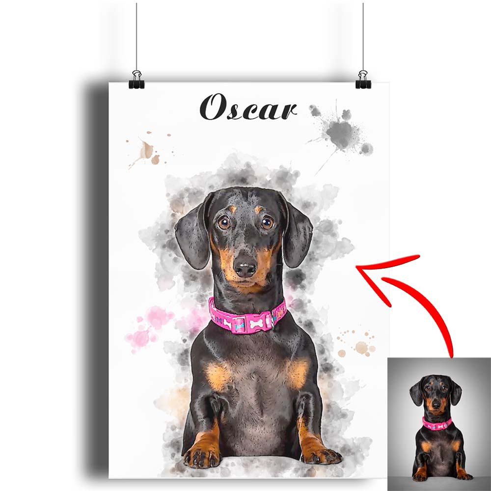 Custom Dog Portrait From Photo – DogHeroArt